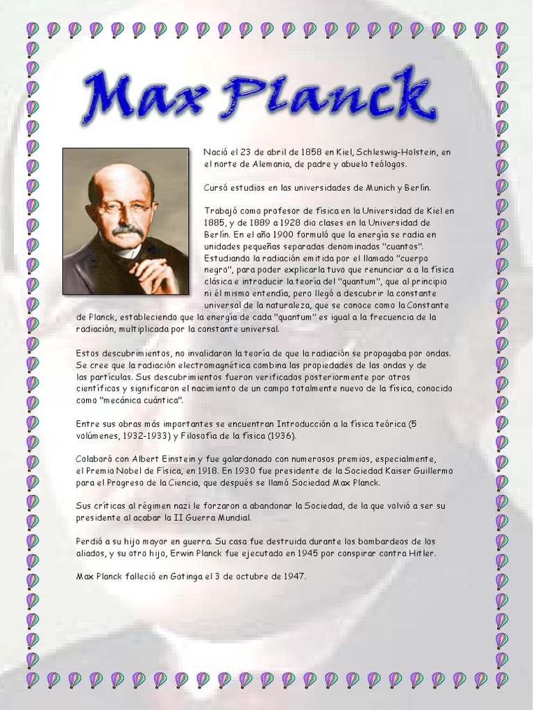 Biografia Max Planck | PDF