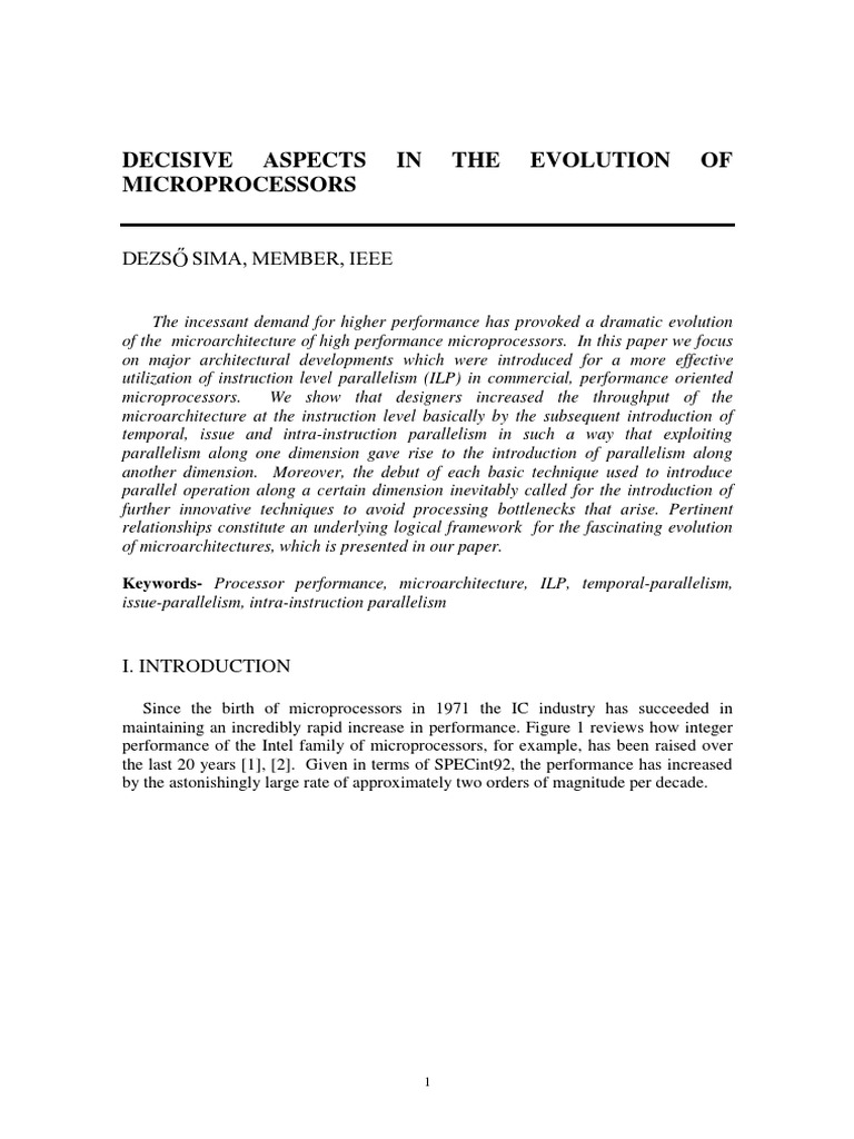 Evolution of Microprocessor ILP | PDF | Central Processing Unit ...