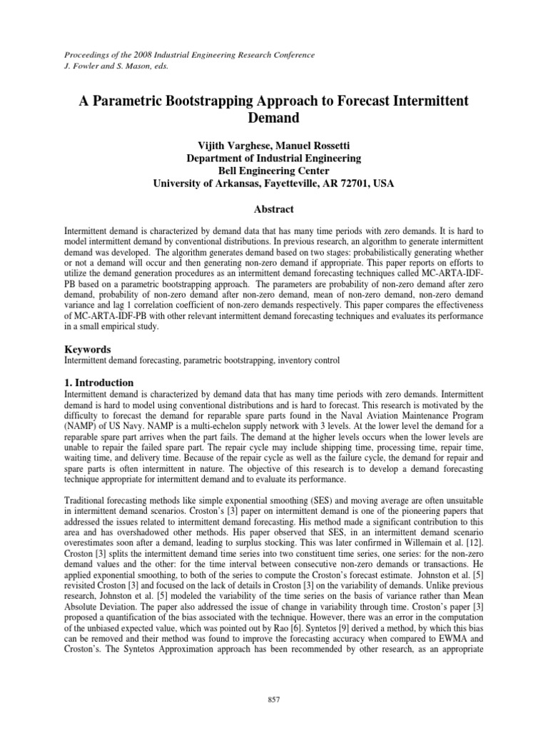 Ierc2008c Parametric Bootst | PDF | Bootstrapping (Statistics) | Forecasting