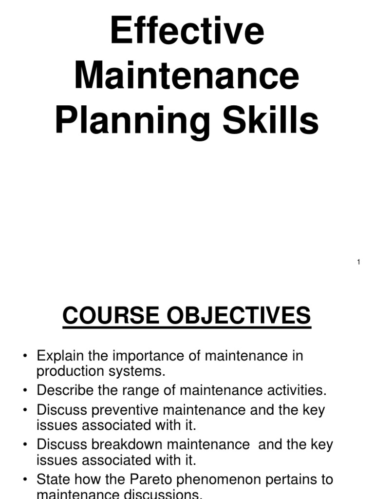 Maintenance Planning and Scheduling | PDF | Accountability | Leadership
