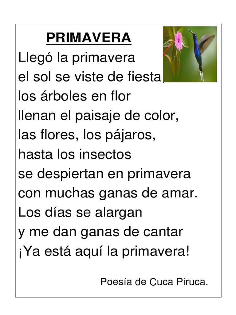 Poema Infantil sobre la Primavera | PDF