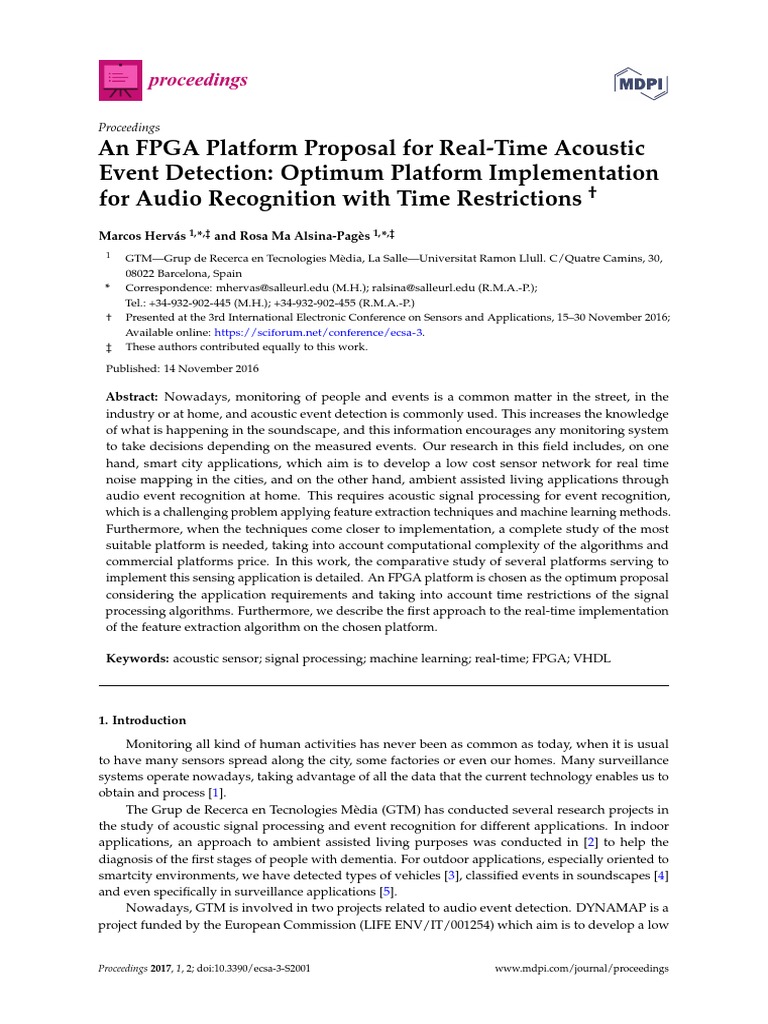 Proceedings 01 00002 | PDF | Field Programmable Gate Array | Microcontroller