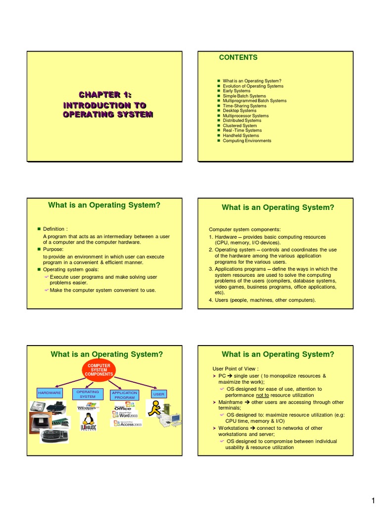 Chapter 1 - Introduction To Operating Systems PDF | PDF | Operating System | Computer Program