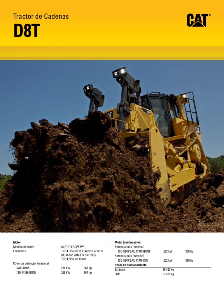 CARACTERISTICAS DEL TRACTOR D8T.pdf | Transmisión (Mecánica ...