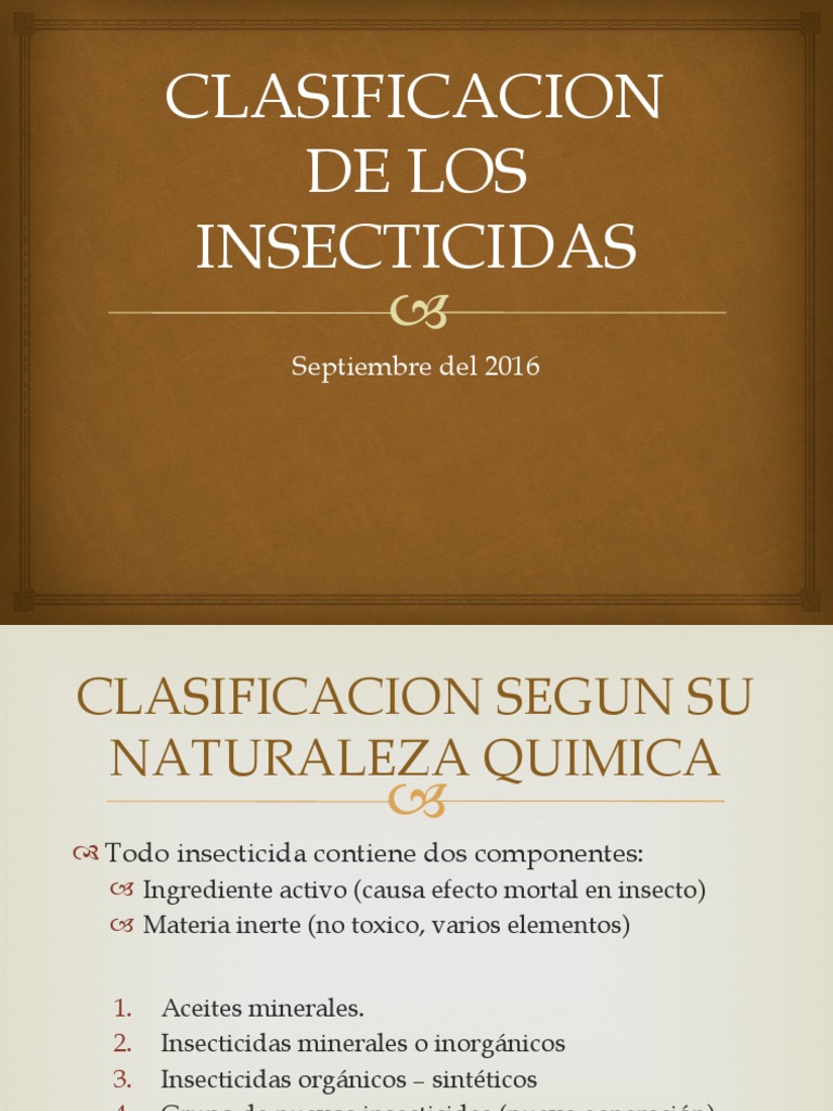 Clasificación de Insecticidas Químicos | PDF | Insectos | Insecticida