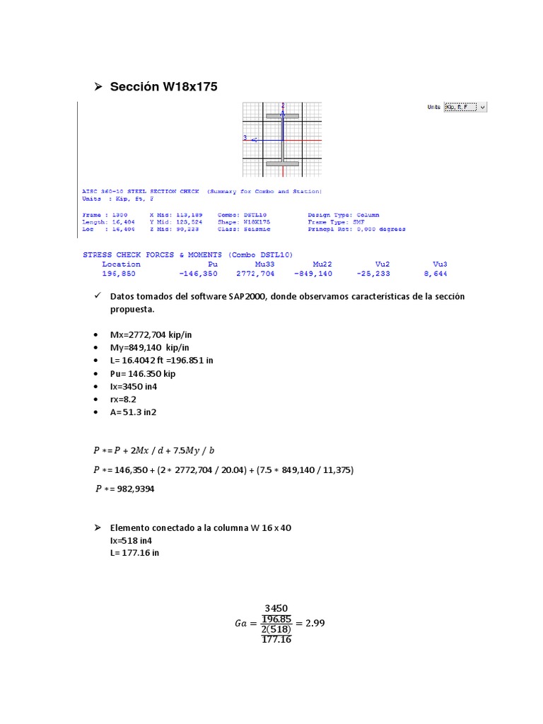 Análisis de sección W18x175 | PDF | Informática | Tecnología