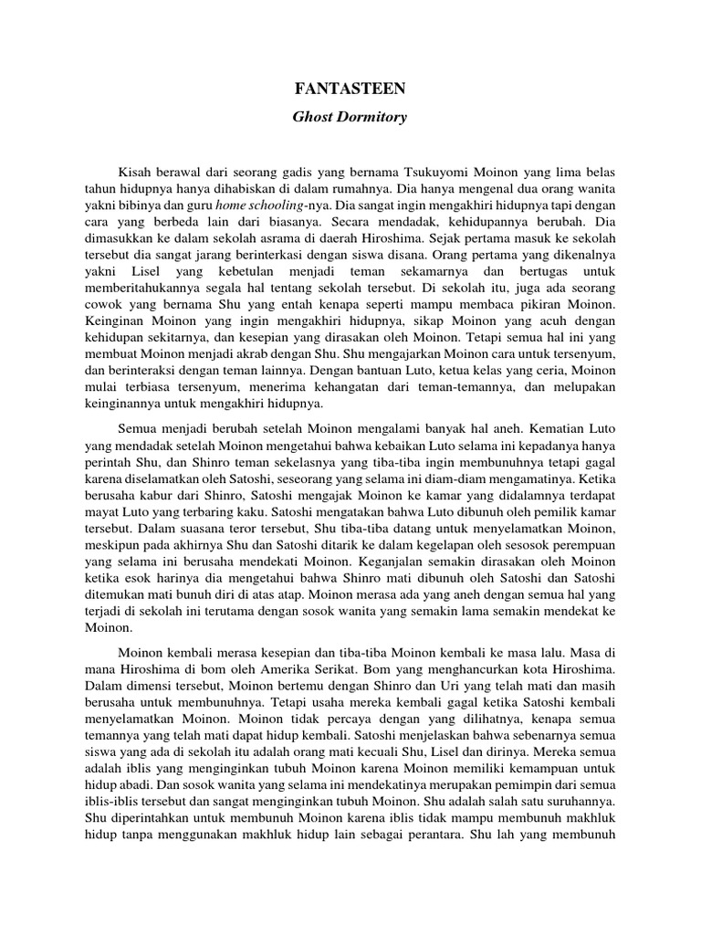 FANTASTEEN (Ghost Dormitory) | PDF