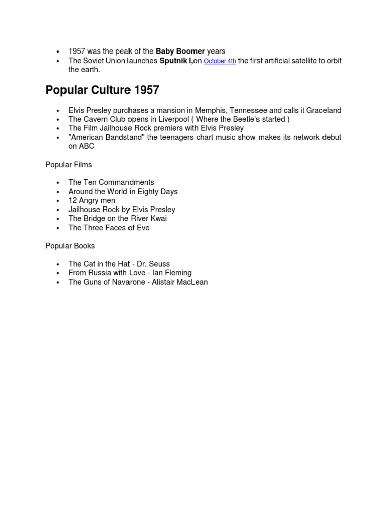 1957 Events | PDF | Classics