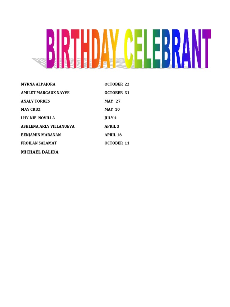 Birthday | PDF | Classics
