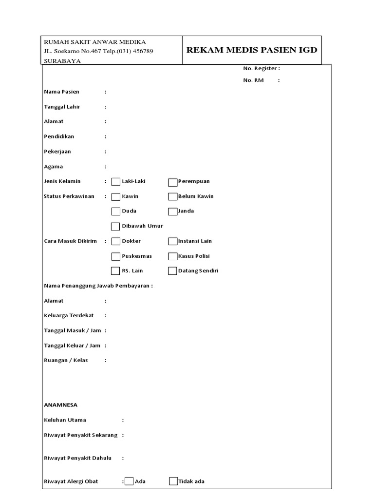 116884461 Formulir Rekam Medis Asper