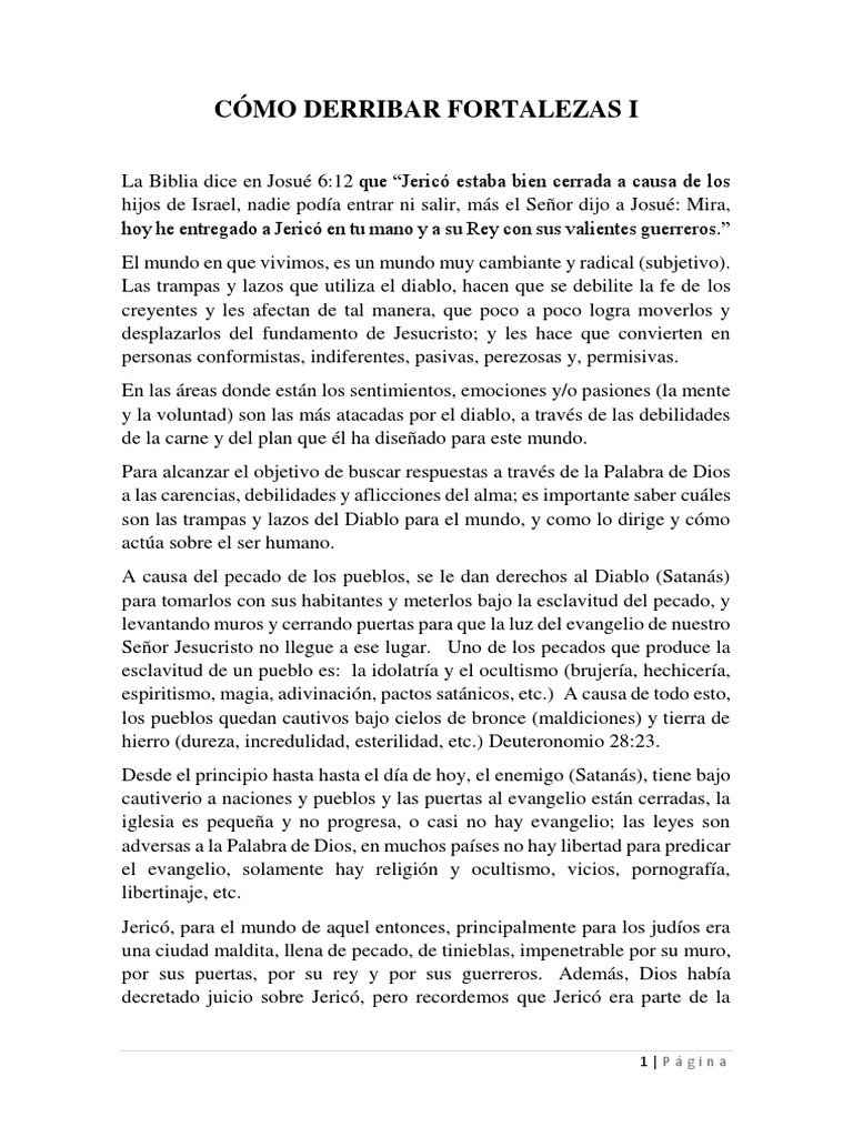 Derribando Fortalezas Espirituales | PDF | Demonios | Cristo (título)