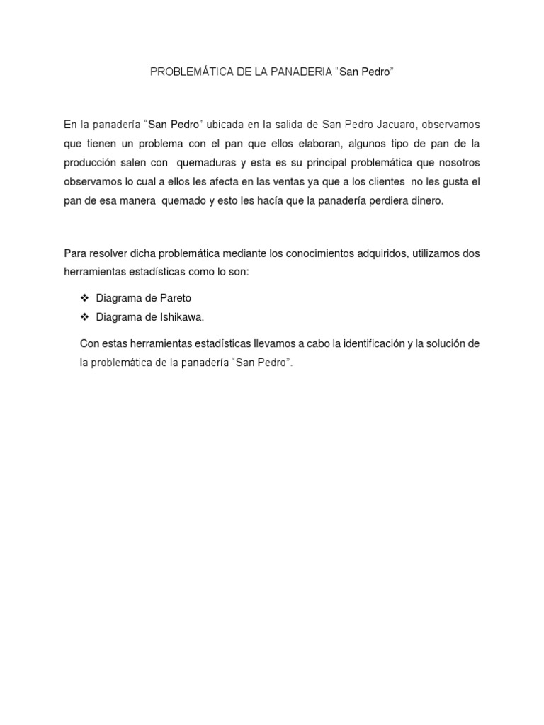 Problemas en la Panadería "San Pedro" | PDF | Business | Science