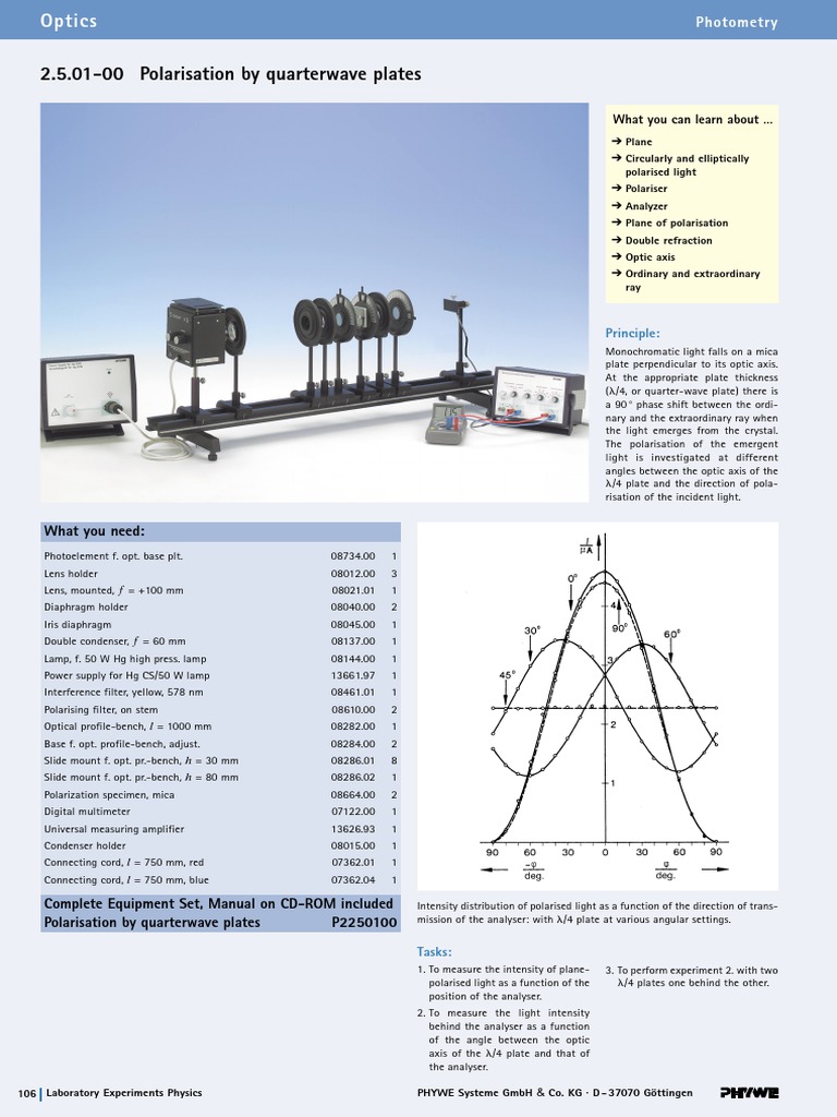 Polarisation by Quarterwave Plates | PDF | Polarization (Waves) | Optics