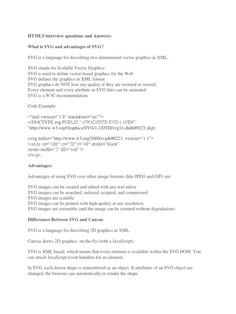 HTML5 Interview Questions | PDF | Html | Html Element