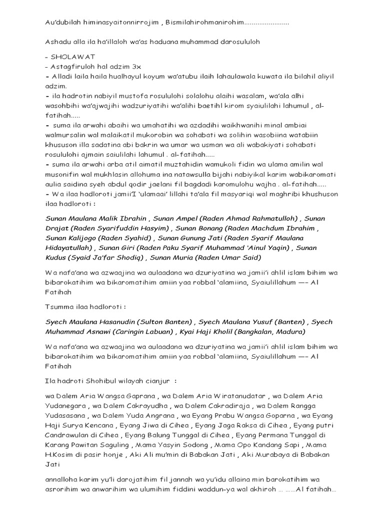 Tawasul Singkat | PDF | Agama & Spiritualitas