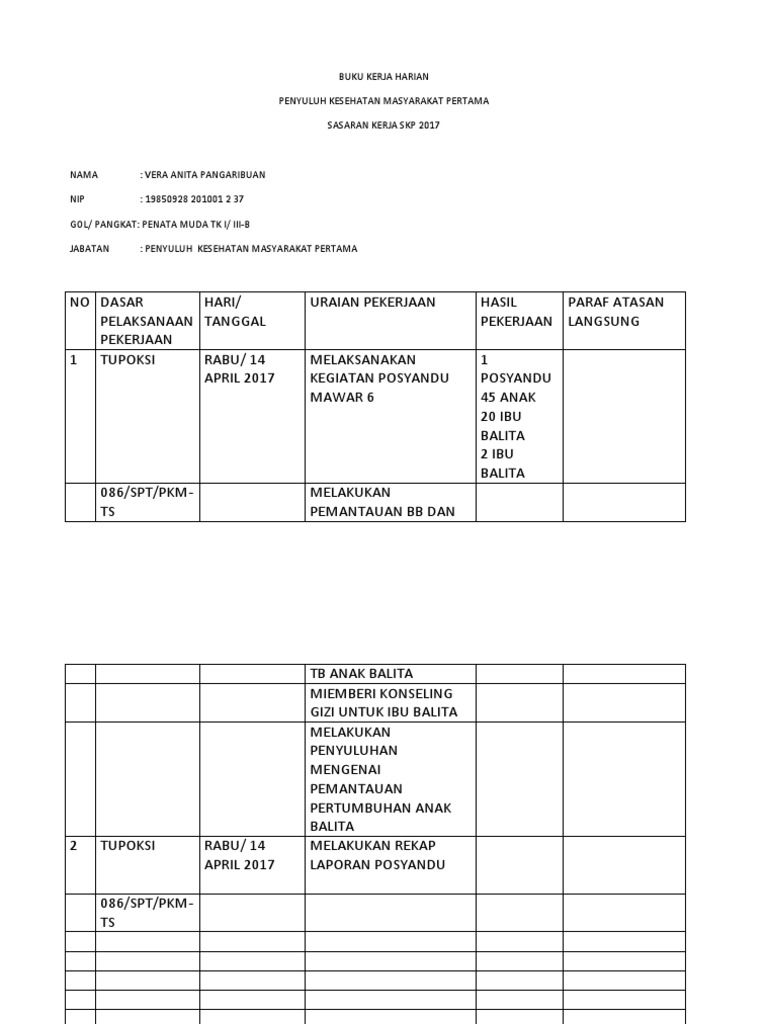 Format Buku Harian | PDF
