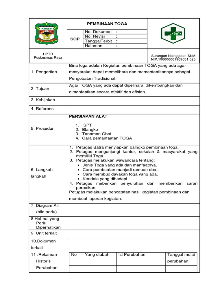 Pembinaan TOGA untuk Pengobatan Tradisional | PDF