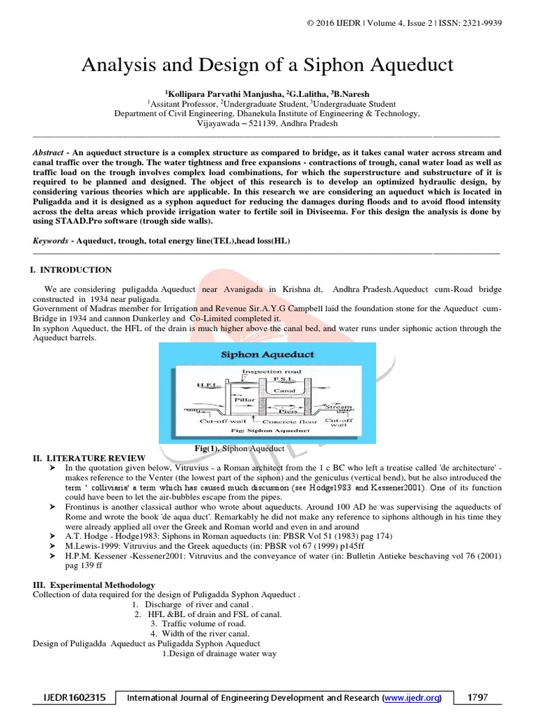 Syphon Aqueduct Design | Civil Engineering | Liquids