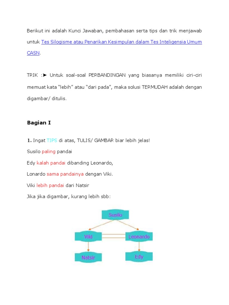 Kunci Jawaban Soal Silogisme | PDF | Seni & Disiplin Bahasa