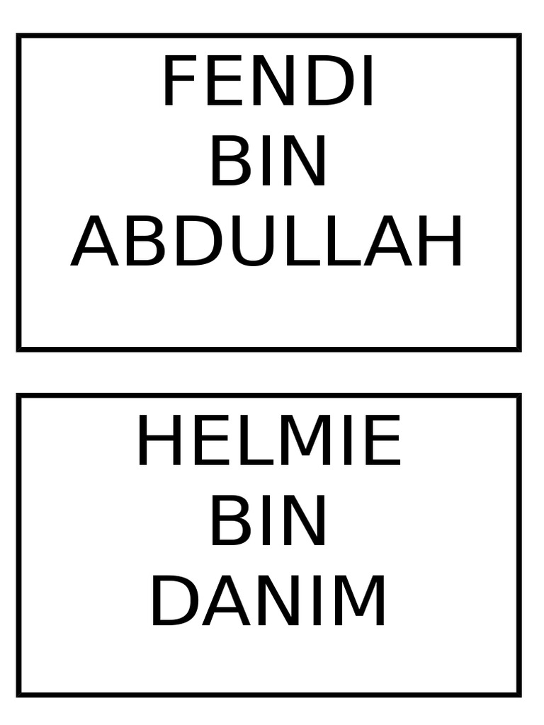 Tanda Nama Murid Tahun 1 2014 | PDF