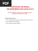 Certificat de Nivell de Suficiència de Català (C1) : Model D'examen | PDF