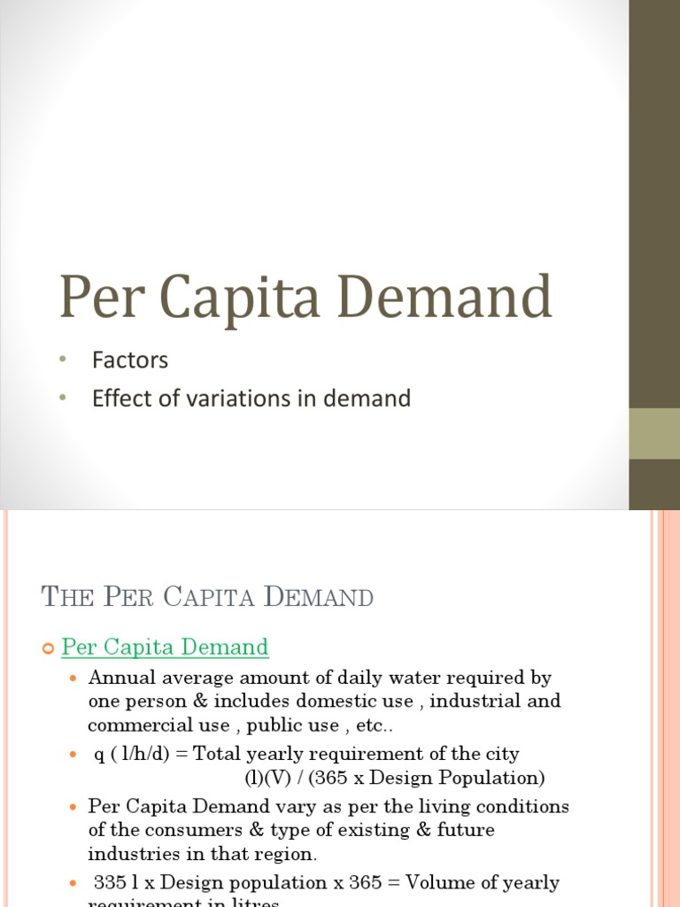Per Capita Demand | PDF | Water Supply | Litre