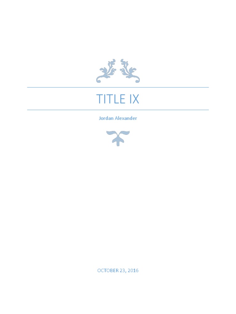 Title Ix Paper | Download Free PDF | Title Ix | Woman
