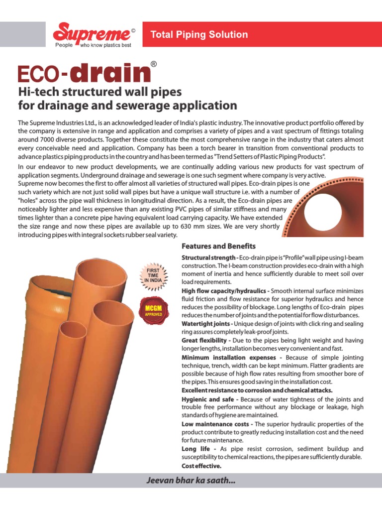 15 Ecodrain | PDF | Sanitary Sewer | Pipe (Fluid Conveyance)