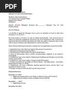 Japan Tourist Visa Cover Letter Sample | PDF | Travel Visa | Tourism