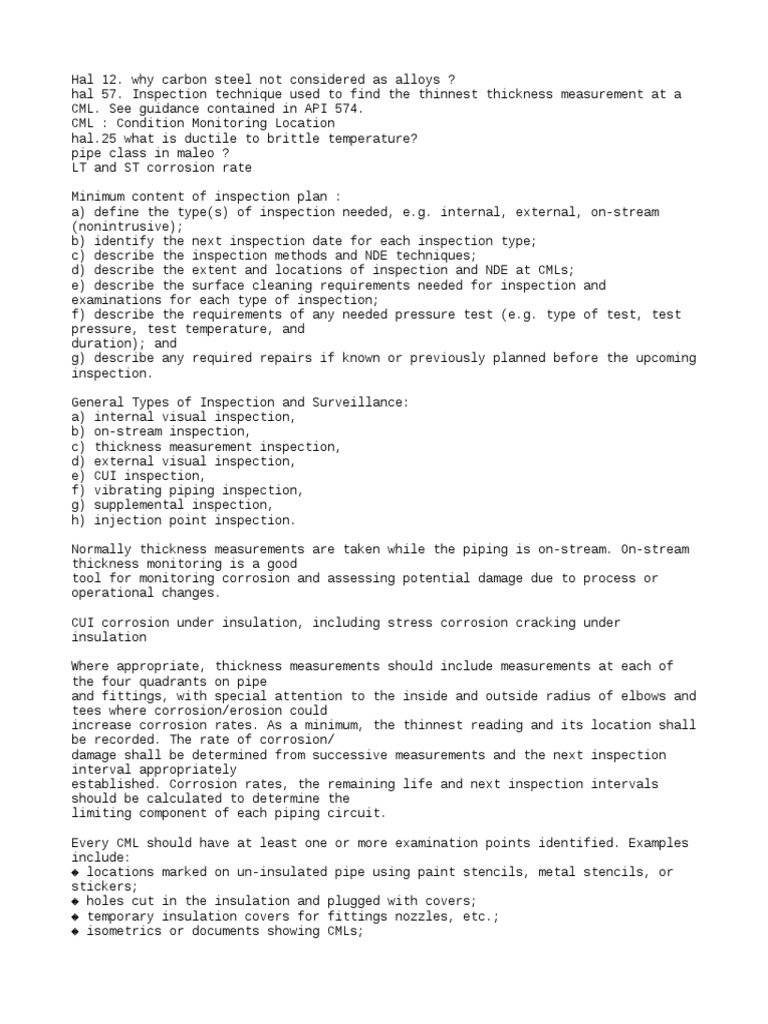 Api 570 | PDF | Pipe (Fluid Conveyance) | Radio Frequency Identification