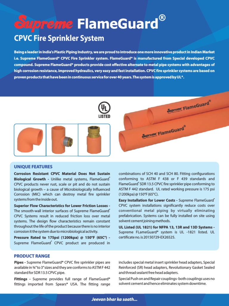 17 Flameguard | PDF | Pipe (Fluid Conveyance) | Fire Sprinkler System