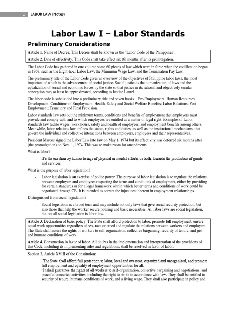 Labor Law Prelims Reviewer (Santamaria JR.) PDF | PDF | Independent Contractor | Employment