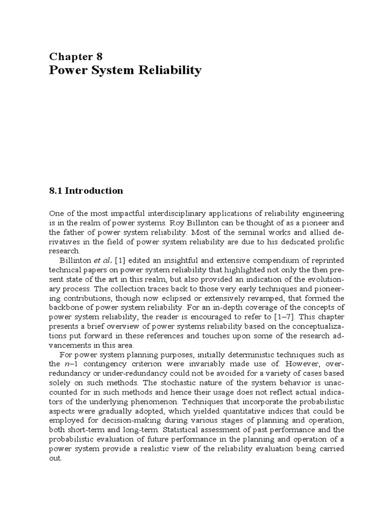 Power System Reliability | PDF | Reliability Engineering | Electric ...