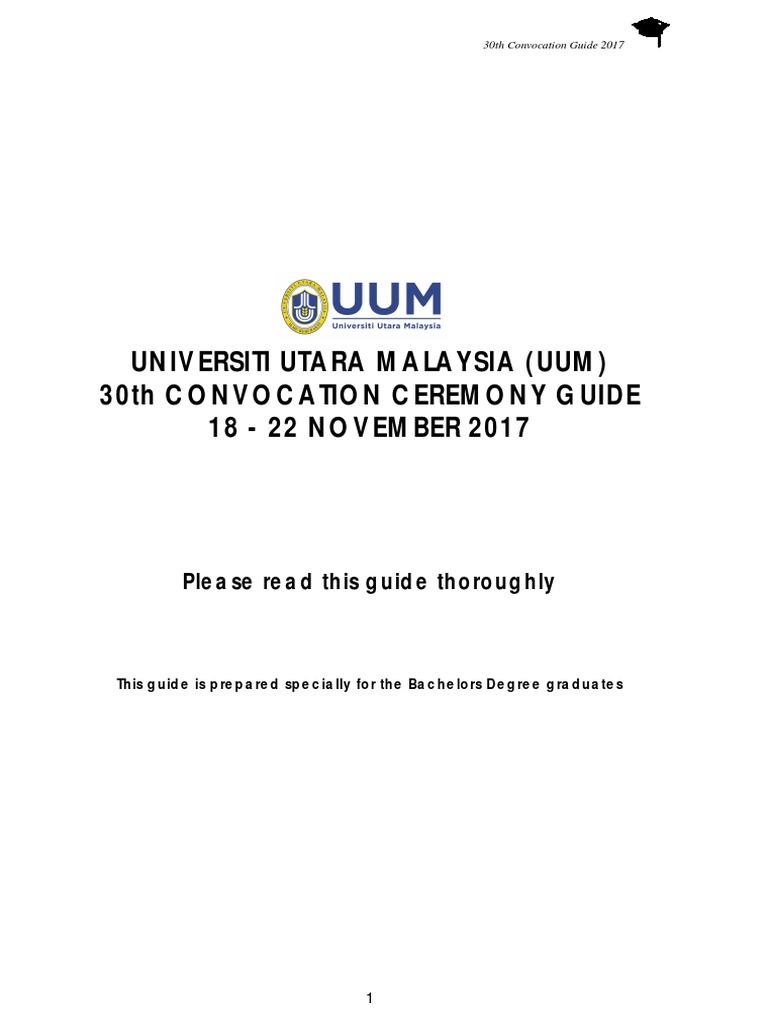UUM 30th Convocation Guide | PDF | Suit (Clothing) | Payments