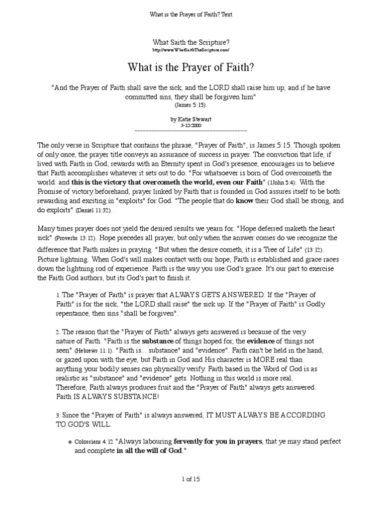 What - Is.prayer - of Faith | PDF | God In Christianity | Prayer