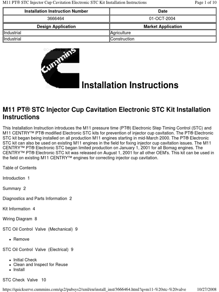 2008-10-27 183830 M11 Electronic STC Kit | PDF | Fuel Injection ...