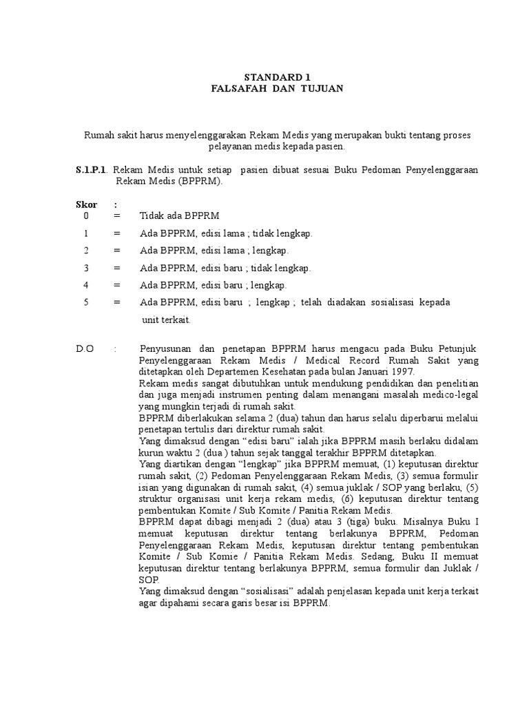 Standar Pelayanan RM (Baru) | PDF