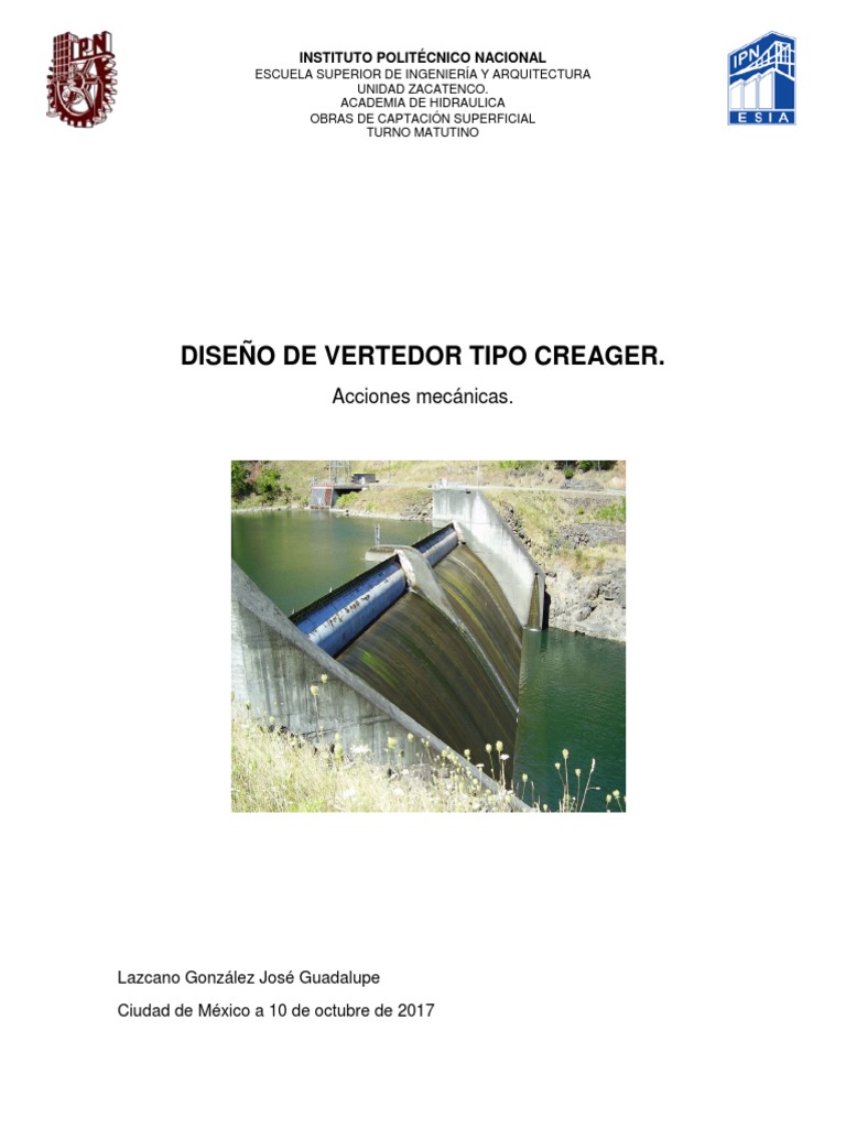 Diseño de Vertedor Tipo Creager | Filtración | Presión