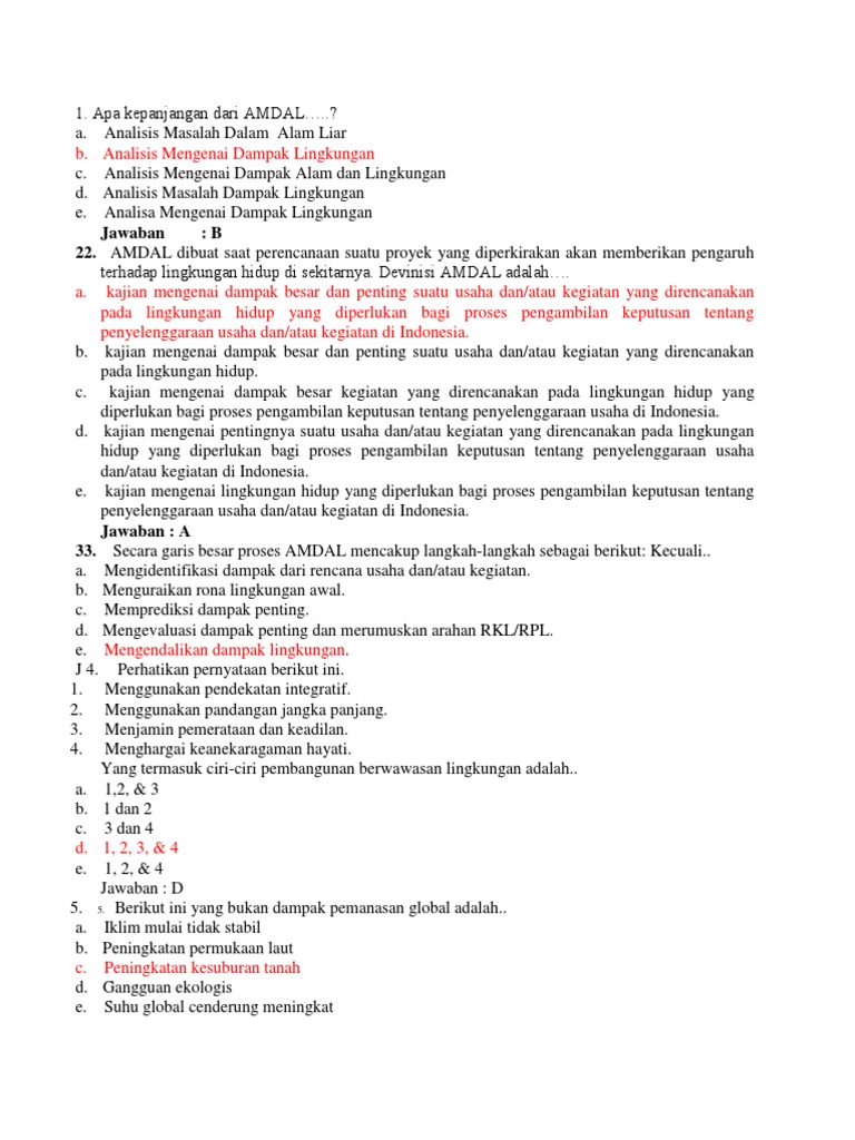 Soal AMDAL | PDF