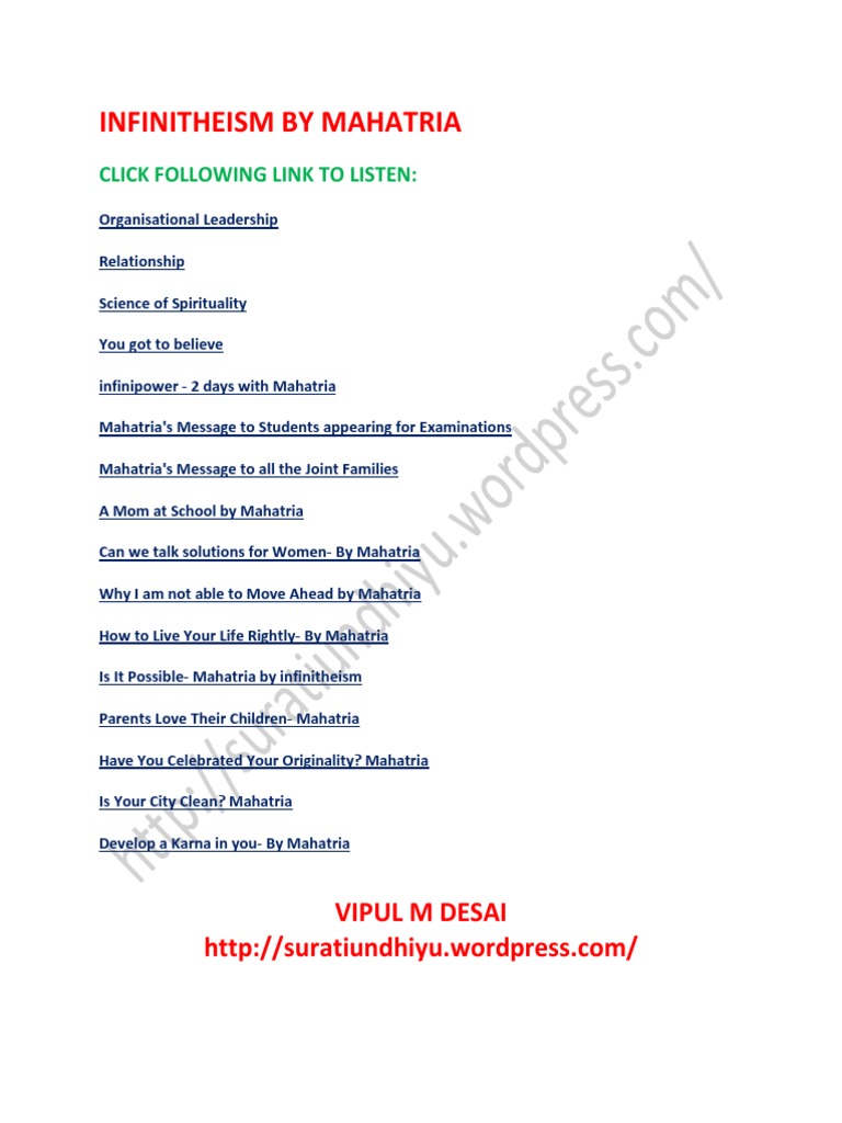 Infinitheism by Mahatria | PDF | Wellness
