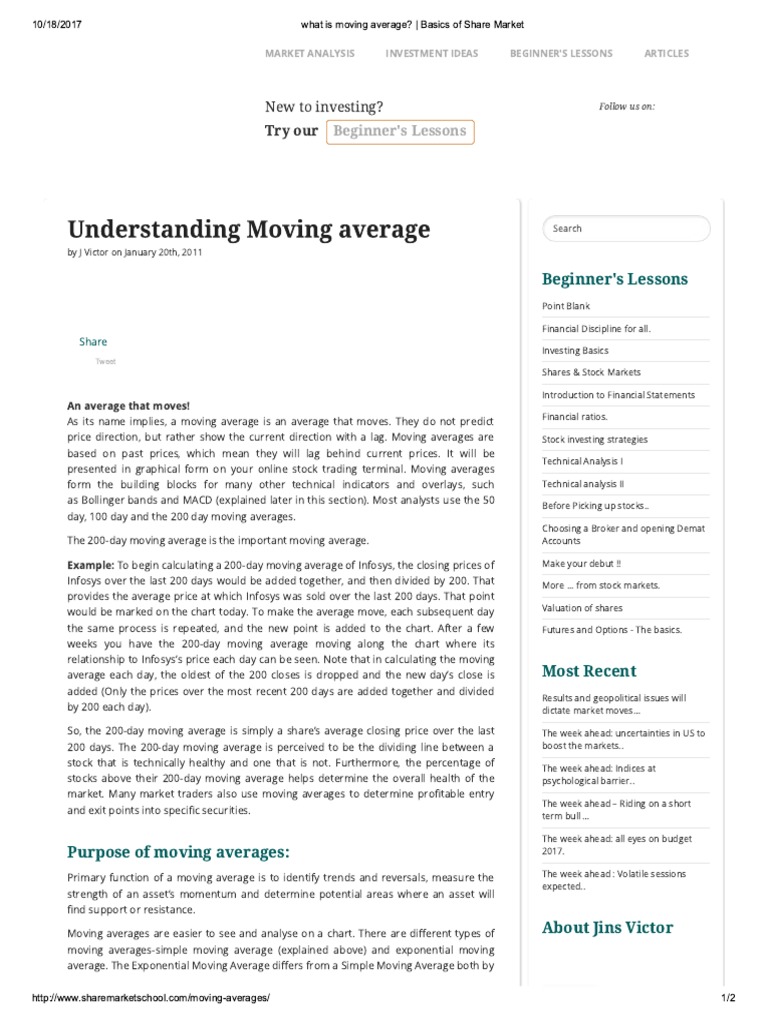 Moving Average | PDF