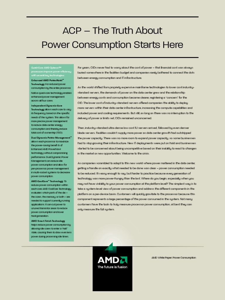 ACP - The Truth About Power Consumption Starts Here | PDF | Advanced ...