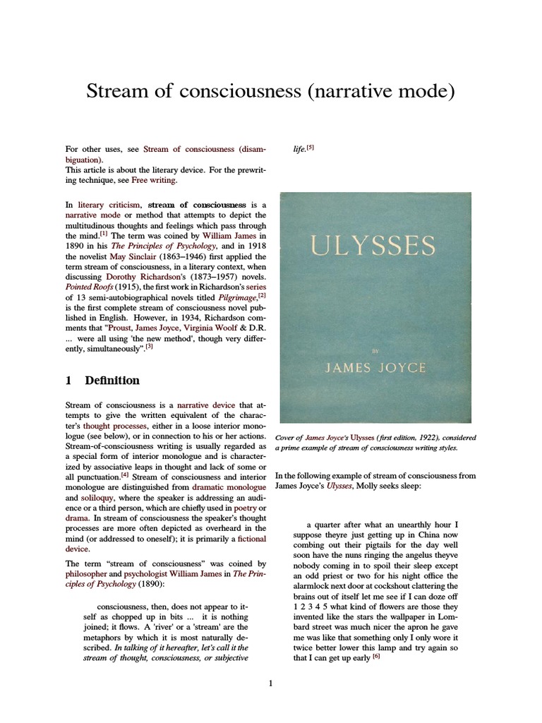 Stream of Consciousness (Narrative Mode) | PDF