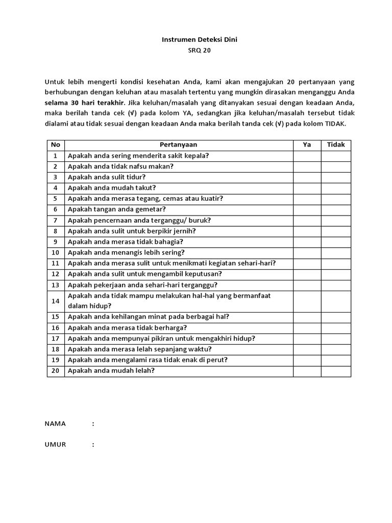 Instrumen Deteksi Dini | PDF