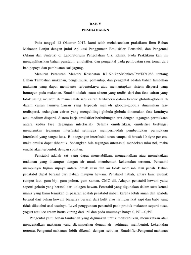 Bab V Ibml Aplikasi Emulsi Pengental Penstabil | PDF
