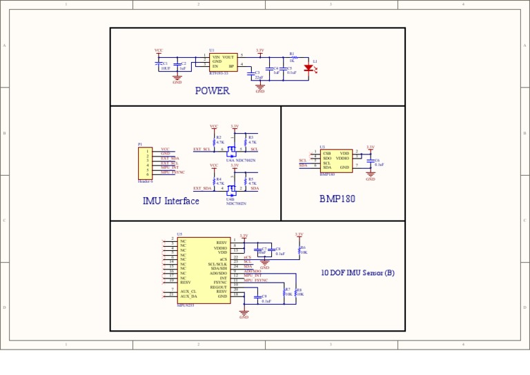 10 DOF IMU Sensor Circuit Diagram | PDF