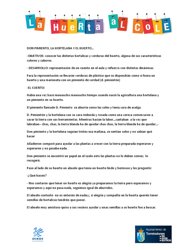 Cuento D Pimiento La Hortelana y Su Huerto | PDF | Ocio | Naturaleza