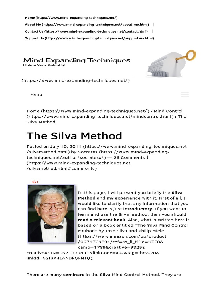 The Silva Method: Method and My Experience With It. First of All, I ...