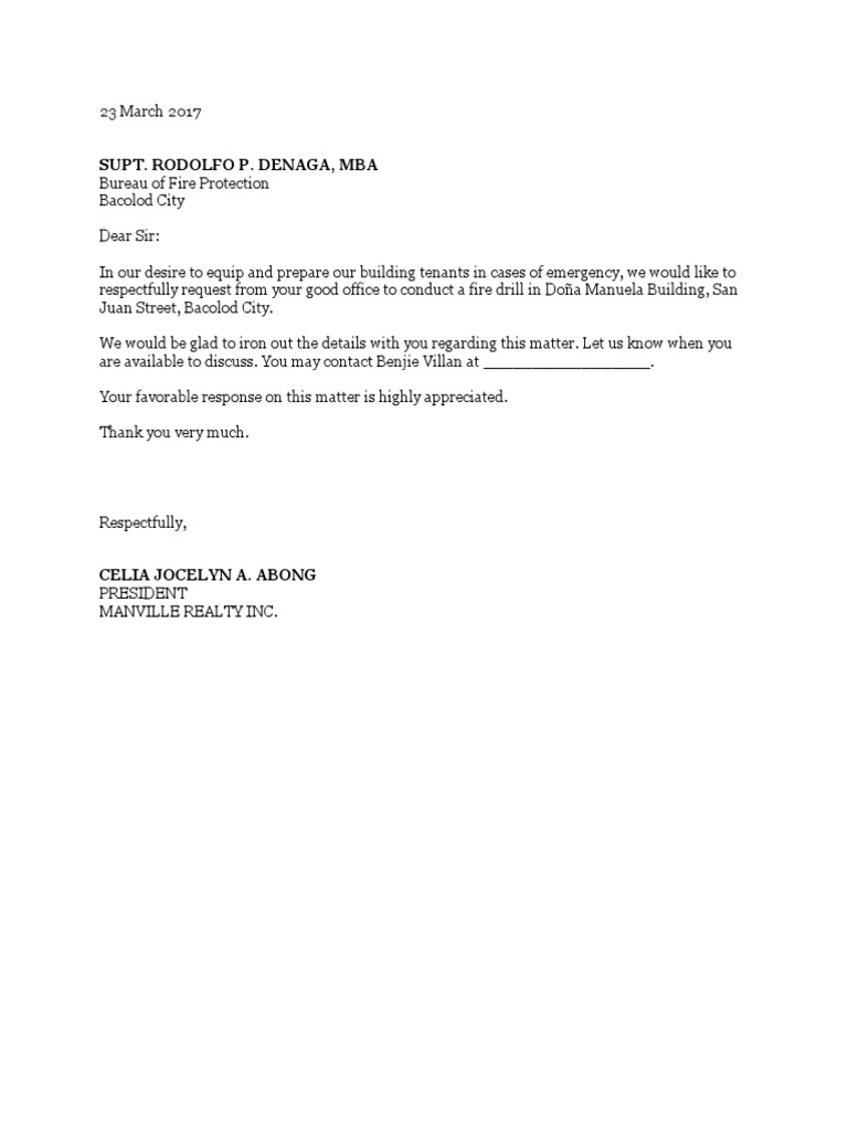 Letter Fire Drill | PDF