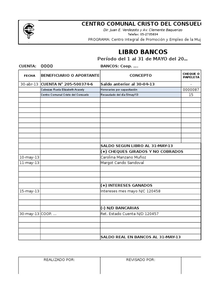 Libro Bancos y Caja | PDF | Servicios financieros | Bancario